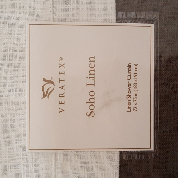 Veratex | Bath | Veratex Soho Ivory Charcoal Linen Shower Curtain 72 X ...